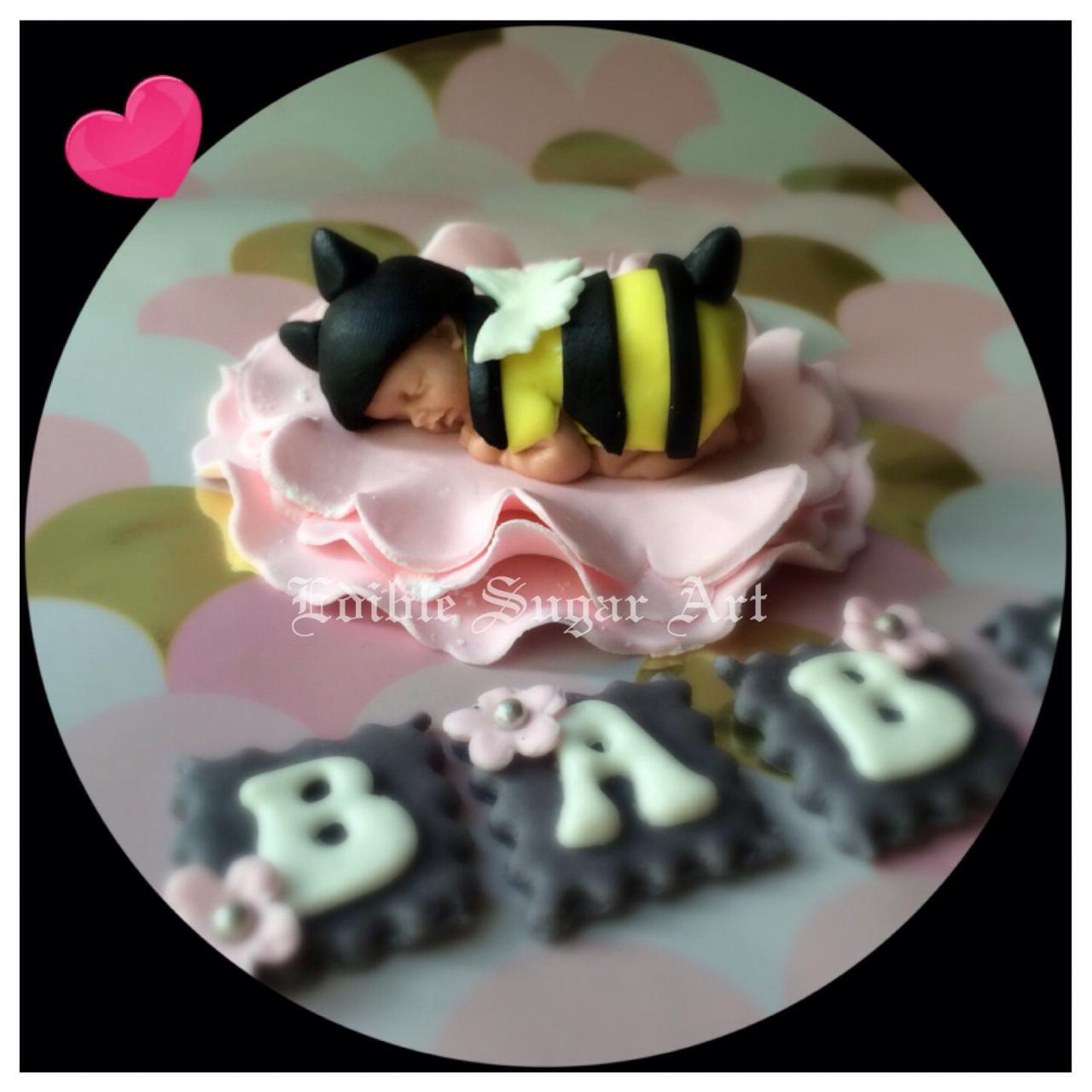 Bee Baby Shower Cake Topper Girl on Luulla