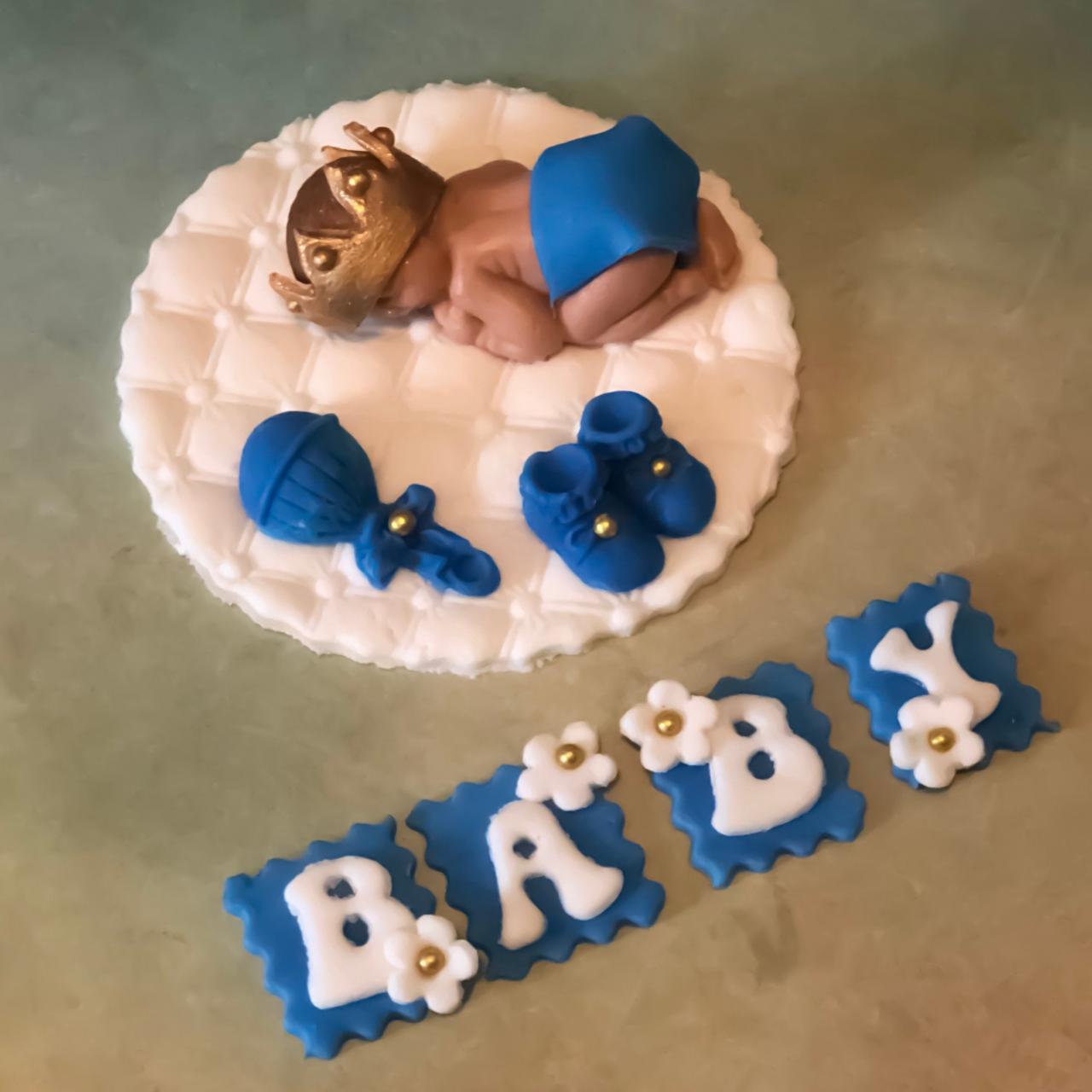 Christening Cake Topper Boy Baptism Cake Topper Fondant Cake Topper Boy ...