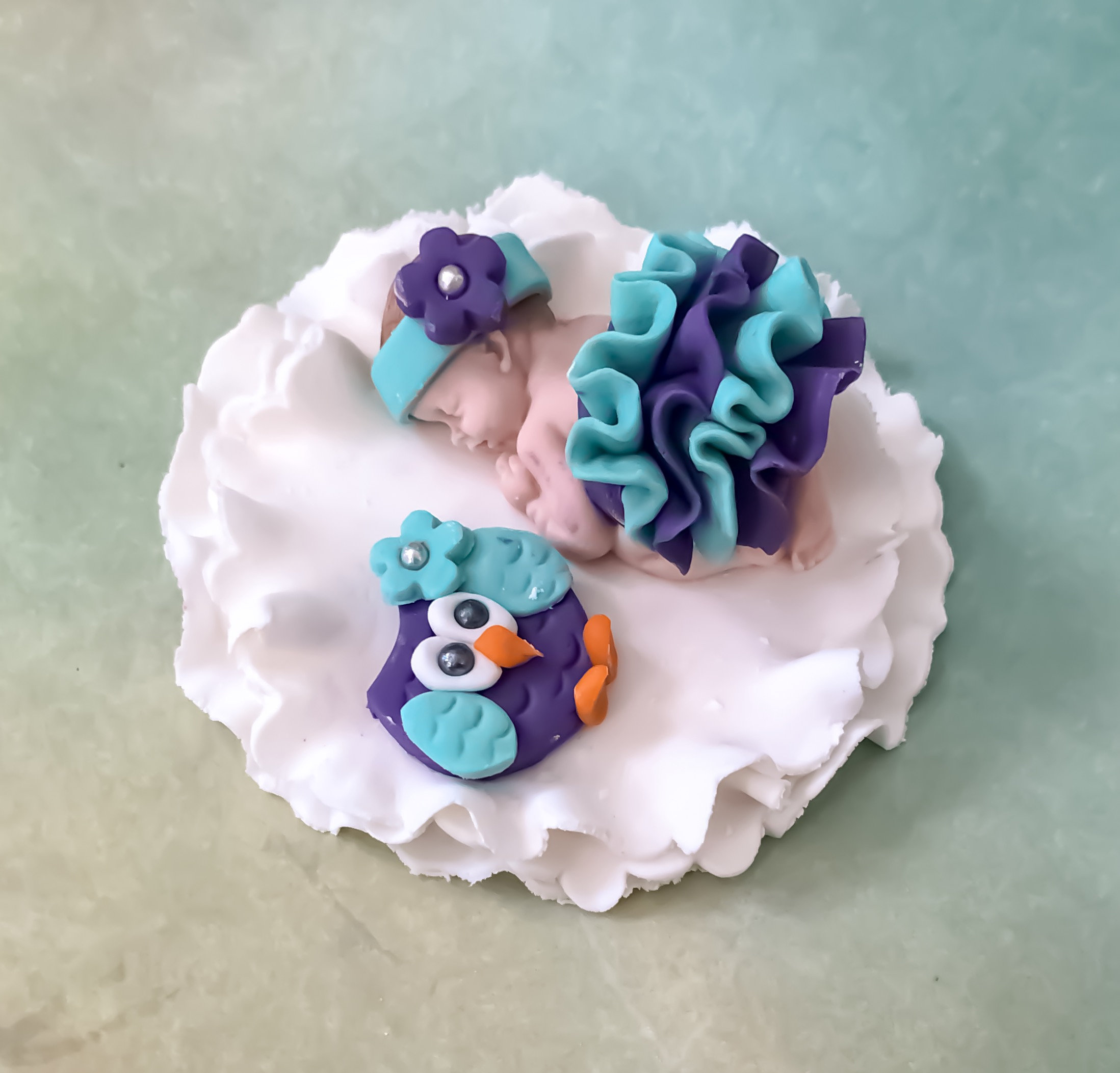 Owl Baby Shower Fondant Cake Topper, Owl Nursery Decorations, Owl ...