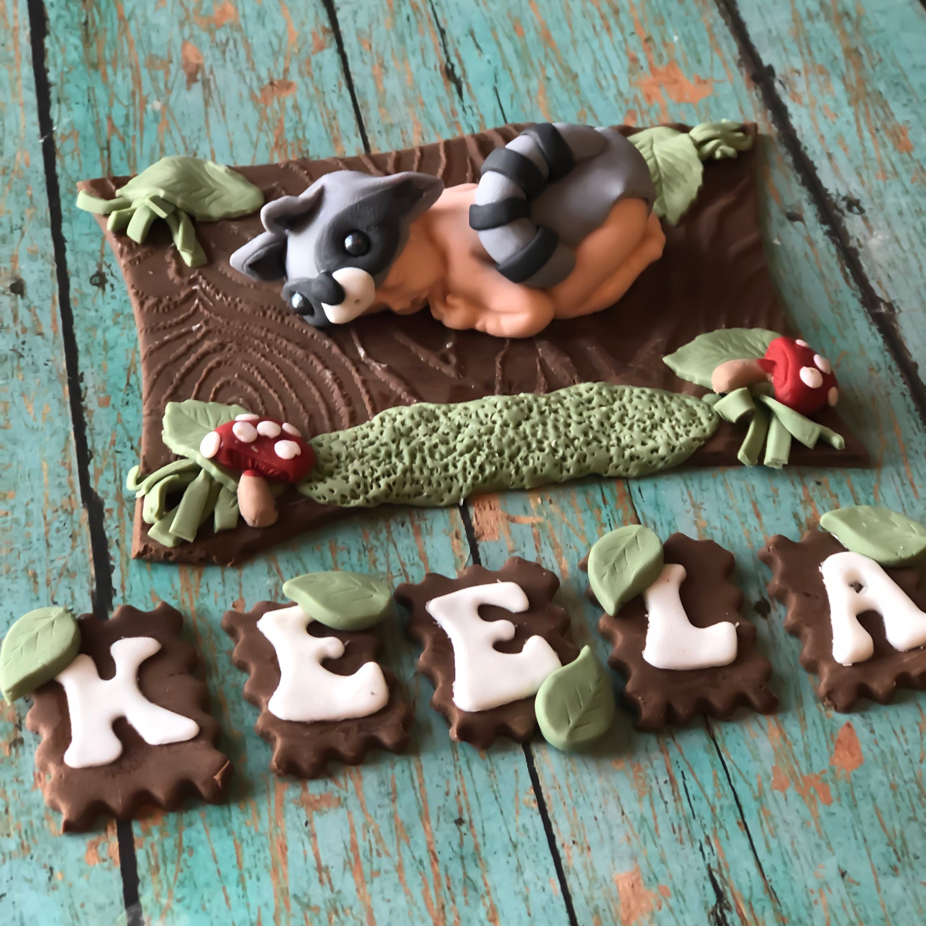 Woodland Baby Shower Cake Topper, Raccoon Baby Shower, Raccoon Cake ...