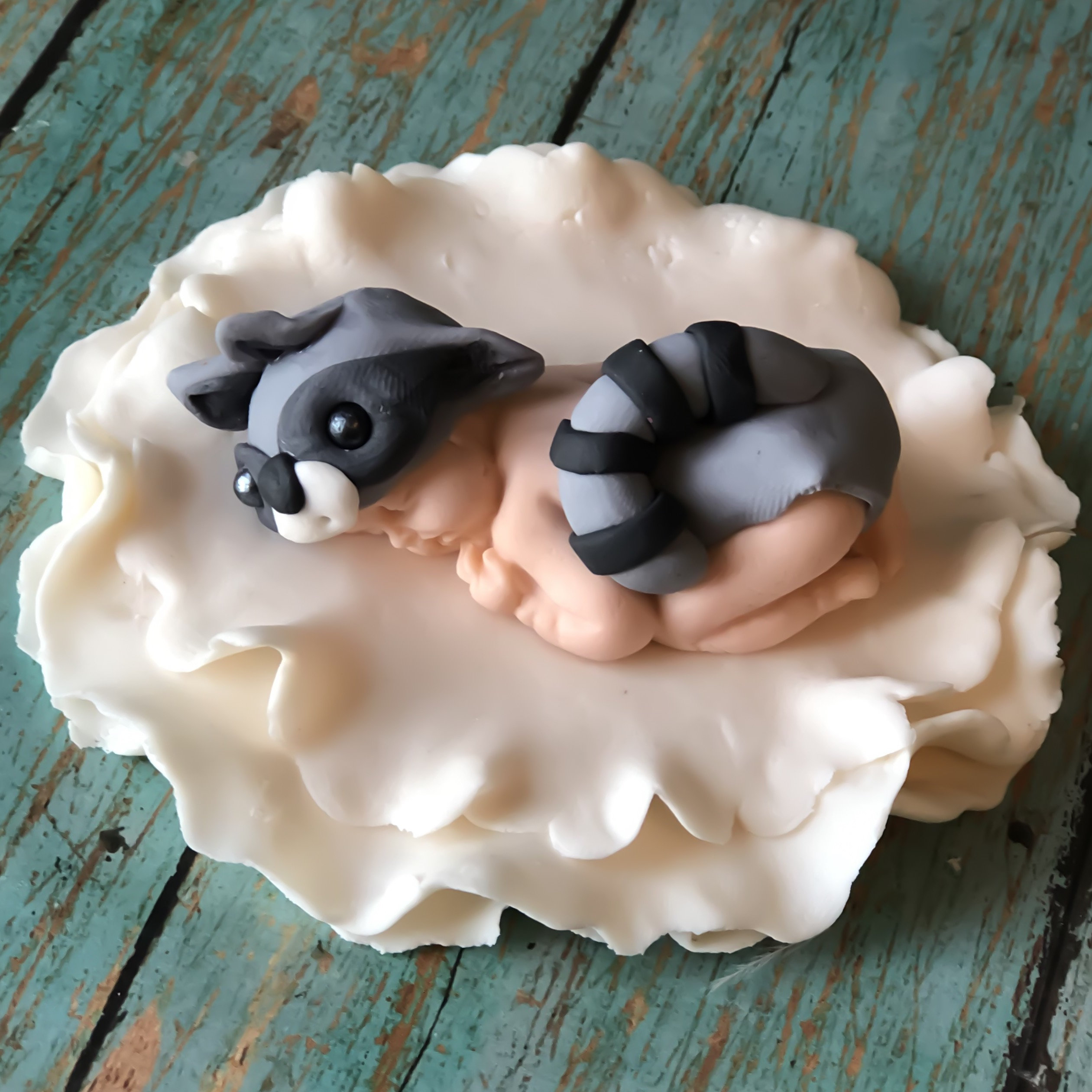 Woodland Baby Shower Cake Topper, Raccoon Baby Shower, Raccoon Cake ...