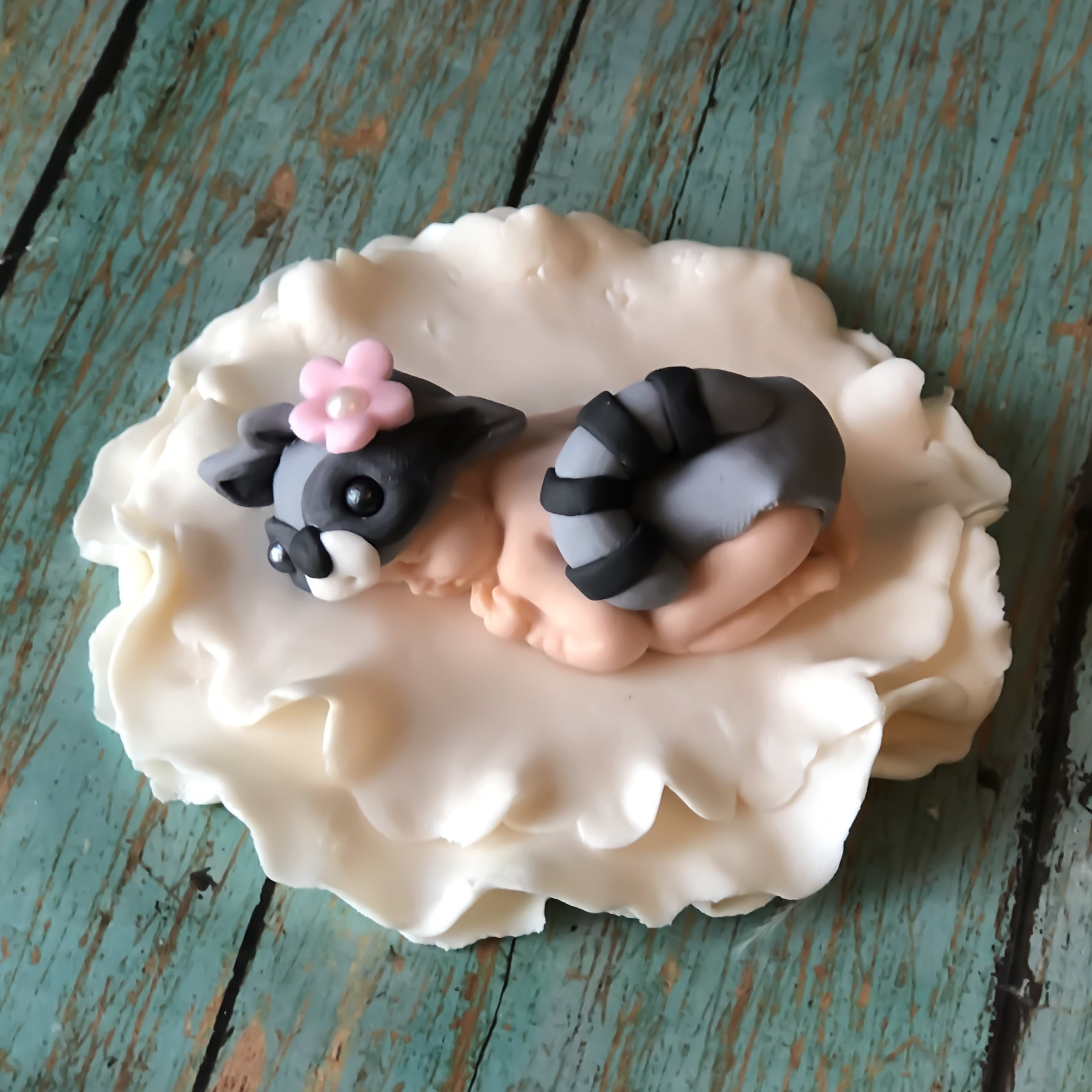 Woodland Baby Shower Cake Topper, Raccoon Baby Shower, Raccoon Cake ...