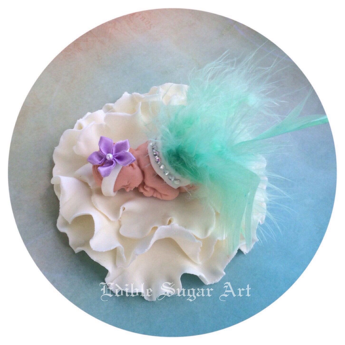 Baby Shower Cake Topper Pink Feather Tutu Topper Fondant Baby Tutu Cake ...